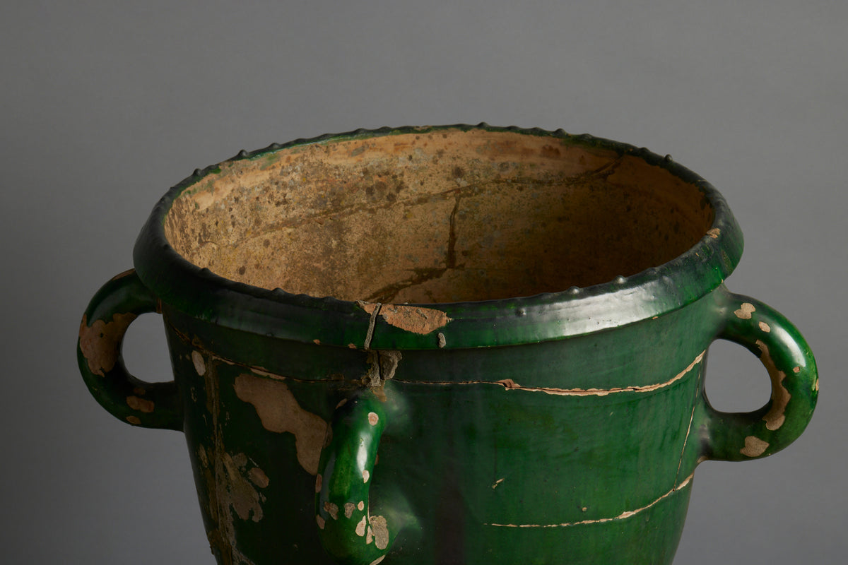 18th Century French Provencal Green Glazed Urn with 4 Handles – Michael ...