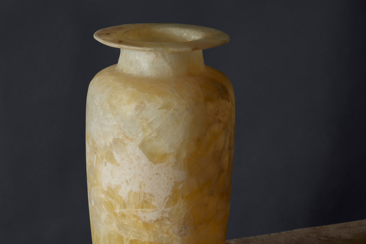 Finely Carved Large Egyptian Alabaster Vessel from the City of Luxor ...