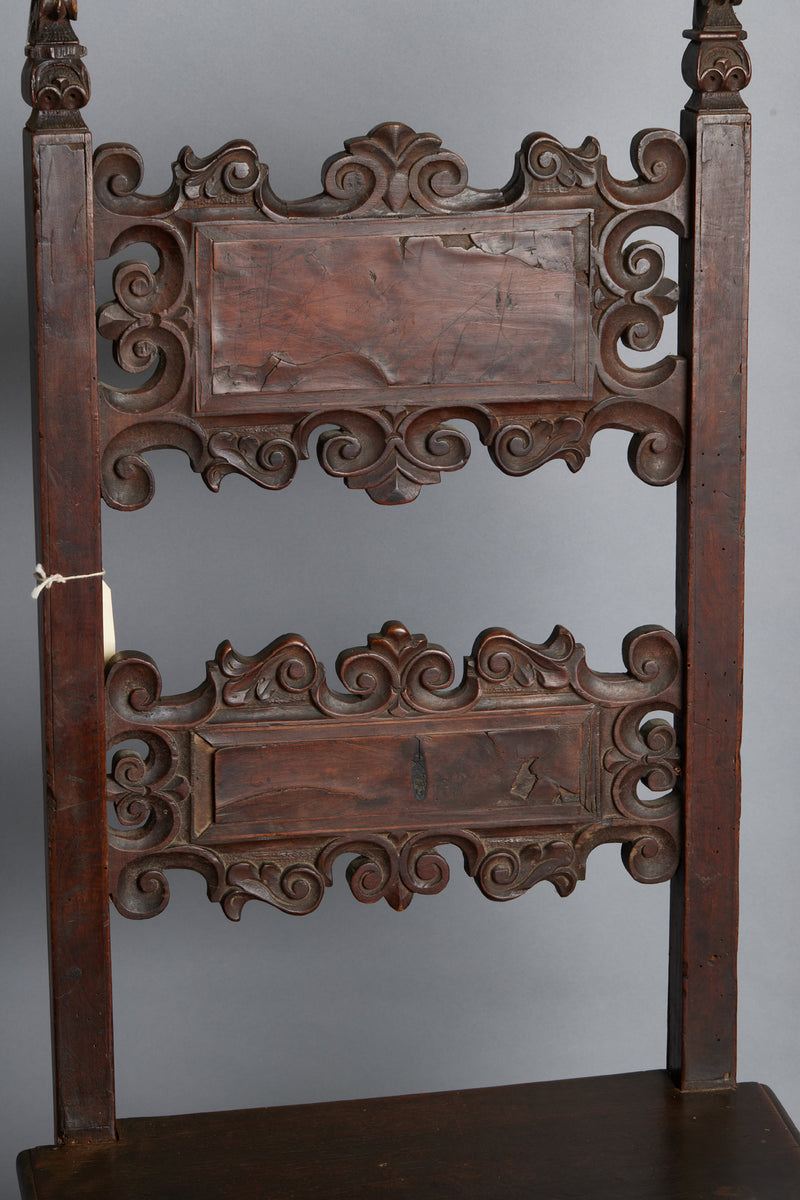 Pair of 17th Century Italian Walnut Hall Chairs – Michael Trapp
