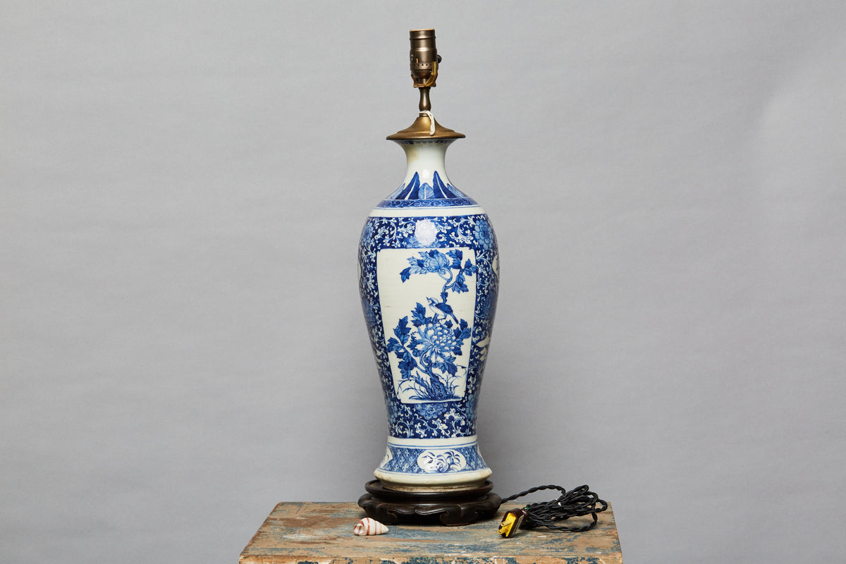 Large 19th Century Blue & White Chinese Vase Made into a Lamp – Michael Trapp