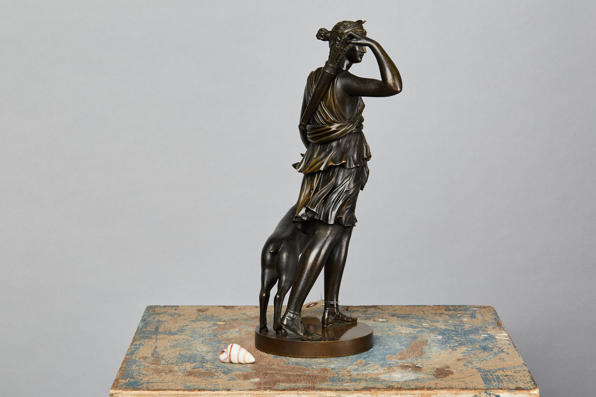 19th Century French Cast Bronze of Artemis with a Stag – Michael Trapp