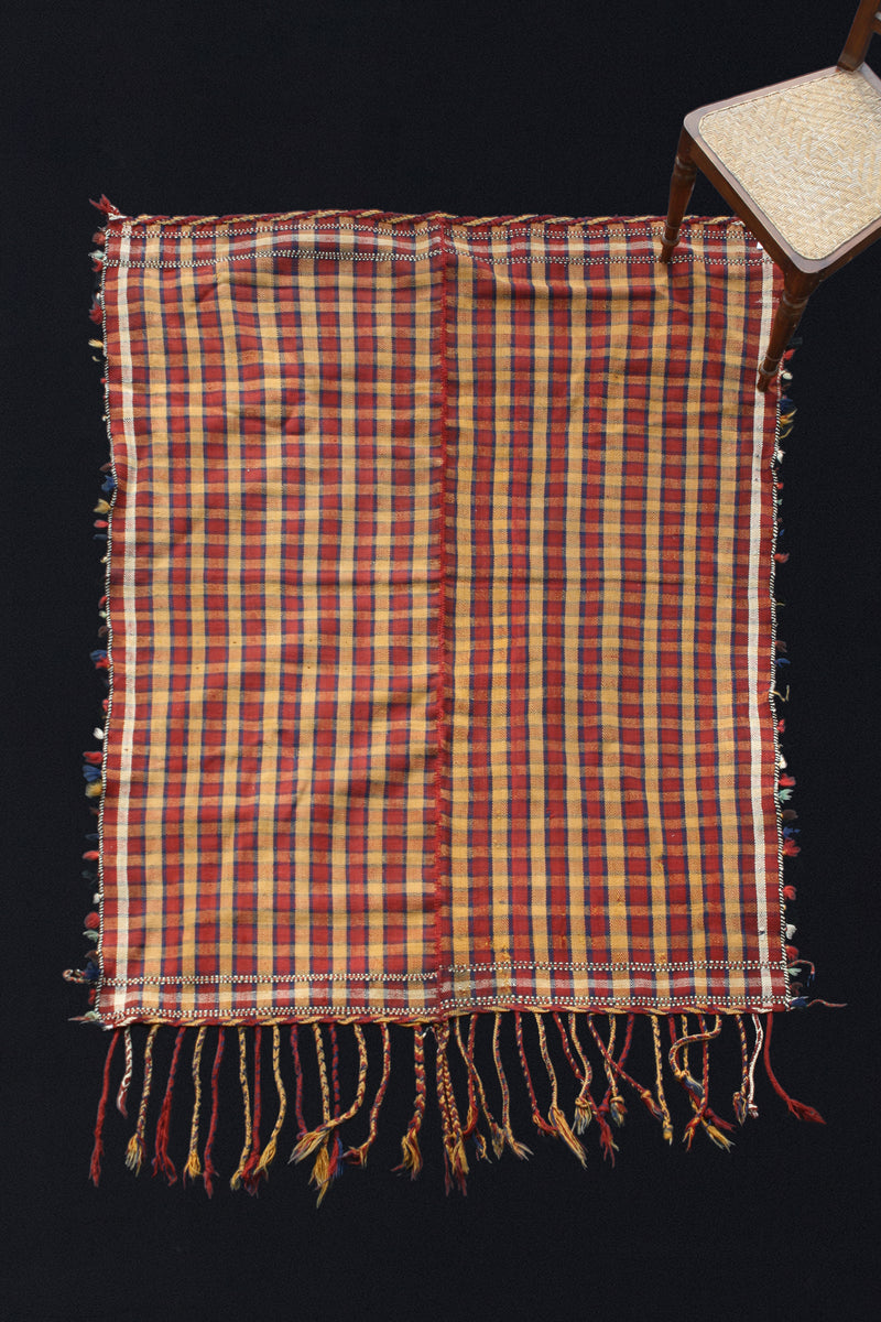 Kashkai With Brown And Yellow Check ........ (5' x 6' 8") – Michael Trapp