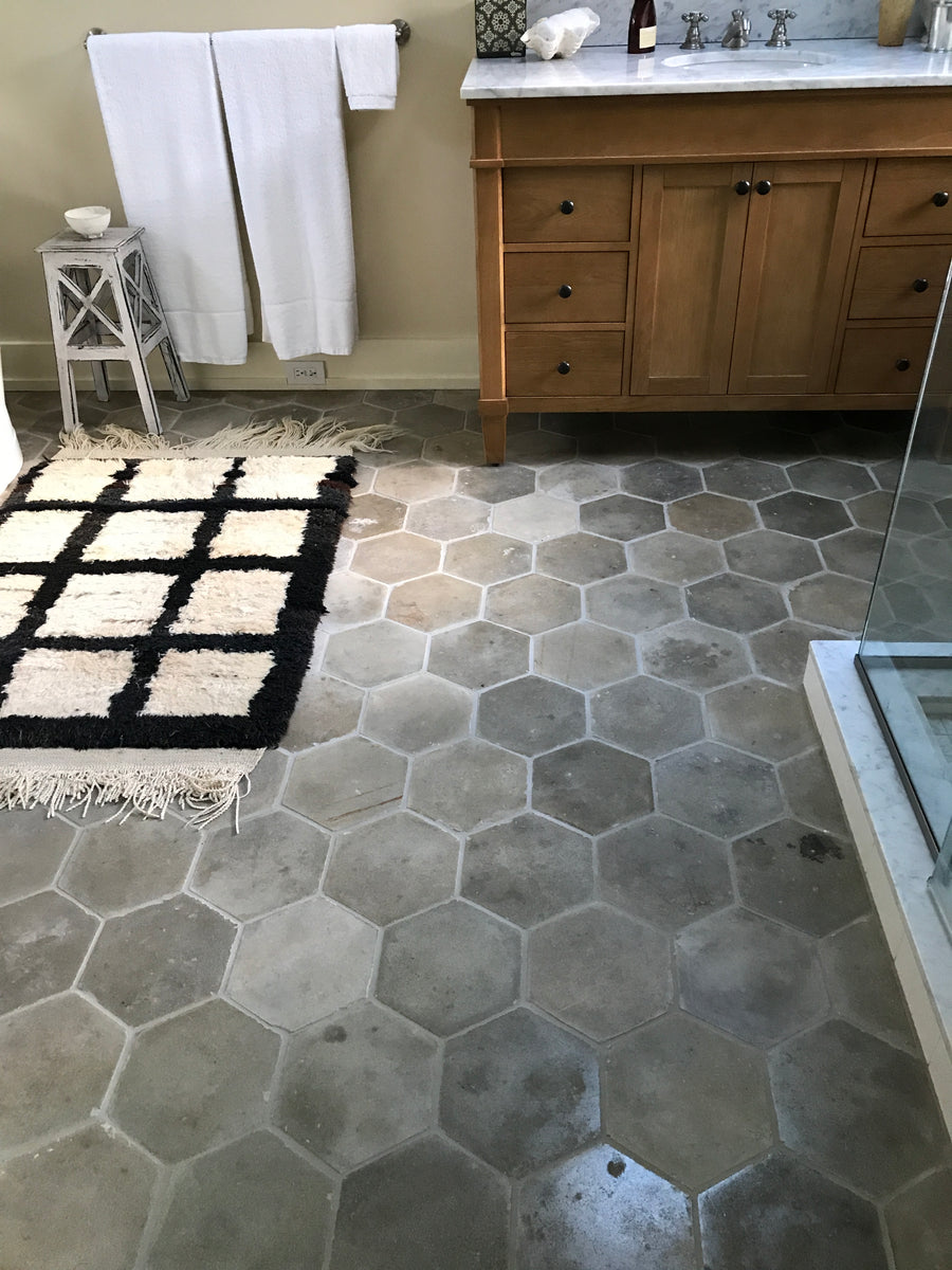 19th Century Spanish Cream Colored Hexagonal Encaustic Tile – Michael Trapp